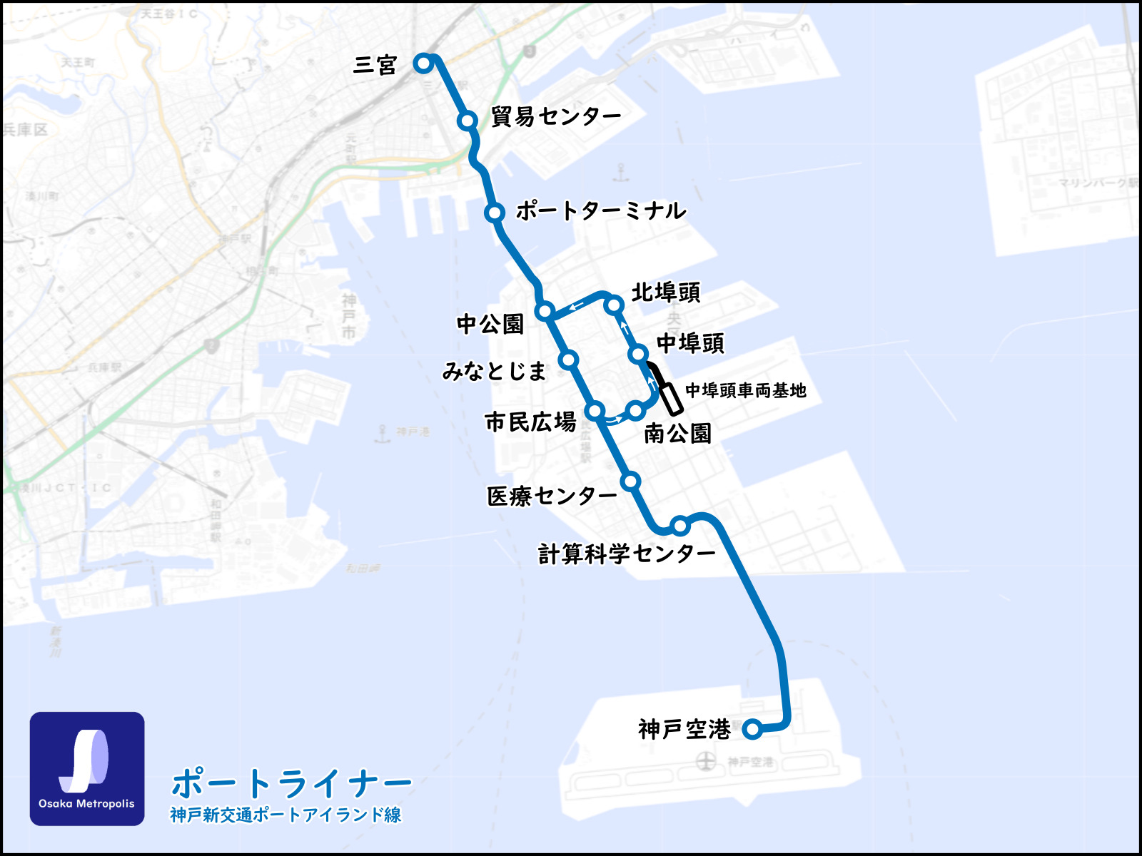 ポートライナー 路線図と料金表 _ ポートライナー乗り場案内図 – Your Hope Radio